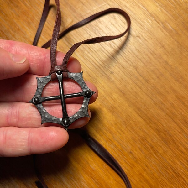 Forged Steel Solar Cross/sun Cross Pendant, Comes Supplied With Jewelry ...