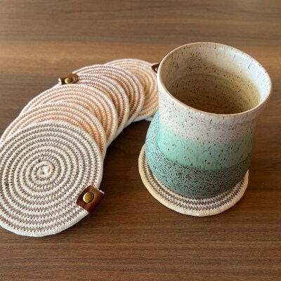 Natural Cotton Rope Coasters - Etsy