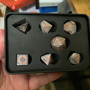 Black Raven Gold Metal Dnd Dice Set Dungeons and Dragons 7 Dice RPG ...