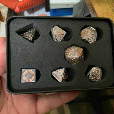 Black Raven Gold Metal Dnd Dice Set Dungeons and Dragons 7 Dice RPG ...