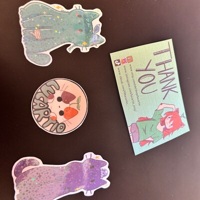 Holographic Gojo Cat Sticker Jujutsu Sorcerer Cute Cat Anime Sticker ...