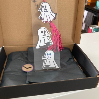 Rude Ghost Bookmarks Cute Bookmarks Spooky Acrylic Bookmark - Etsy