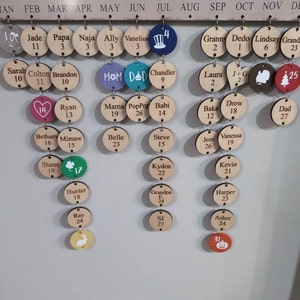 Monogram Door Hanger Name Sign, Personalized Round Wooden Initial Wall ...