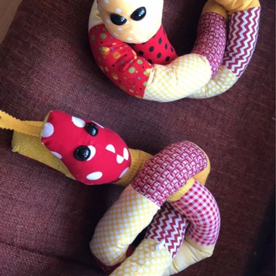 CUSTOM Slate the Scrappy Patchwork Snake Softie Large Snake Stuffed ...