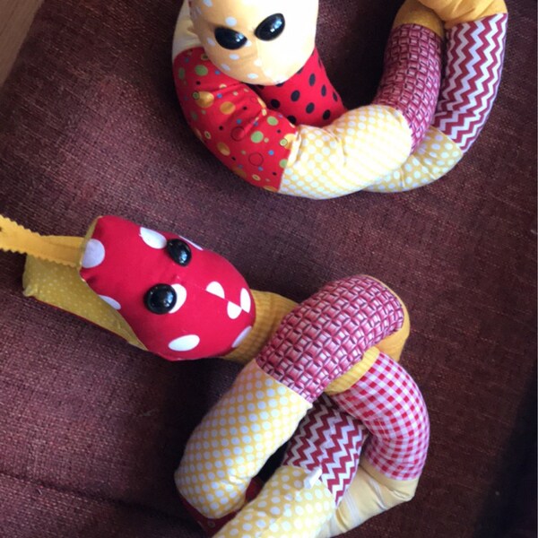 CUSTOM Slate the Scrappy Patchwork Snake Softie | Large Snake | Stuffed ...