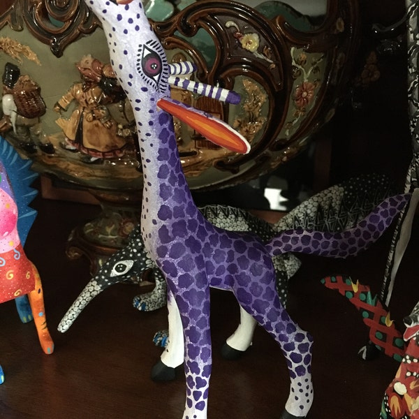 Alebrije Ram Oaxacan Wood Carving Hand Painted Mexican Craft Home Decor ...