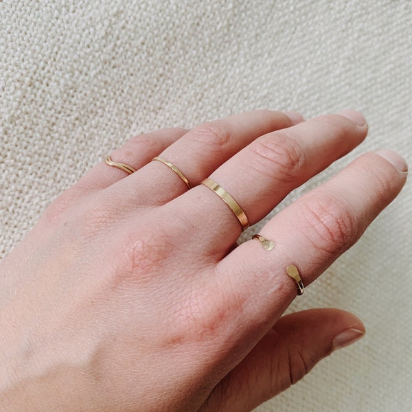 Travelers Cuff Ring • Gold, Silver, or Rose Gold - Stacking Ring - Open ...