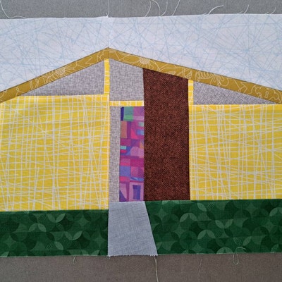 Mid Century Modern House Paper Piecing / Foundation - Etsy