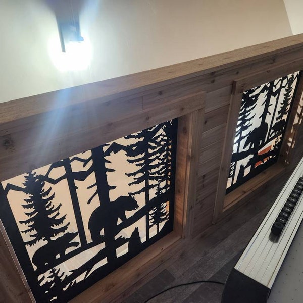 Decorative Rustic Metal Panel, Metal Panel Insert, Wildlife Scenery ...