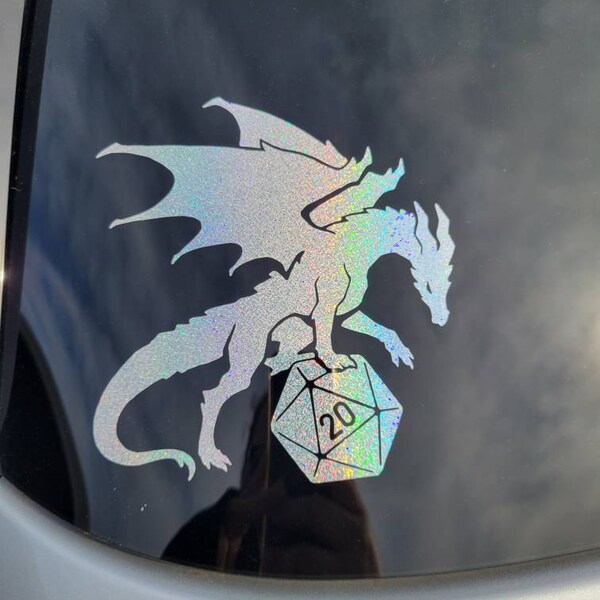 D20 Dragon Decal - Vinyl Decal, Bumper Sticker for Cars, Laptops - Etsy