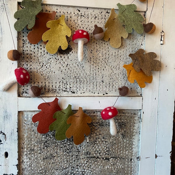 Fall Harvest Felt Leaves - Wool Blend Felt Fall Leaves - Fall Decor ...