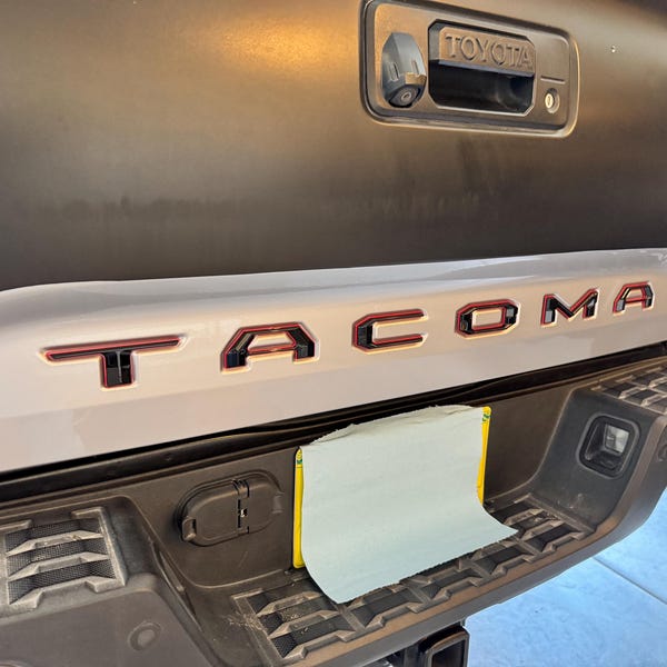 Red With Black Outline Raised Tailgate Insert Letters Tailgate Letters ...