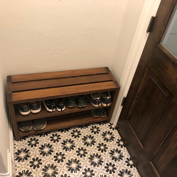 36 Inches Rustic Shoe Rack 3 Levels, Shoe Storage, Shoe Organizer, Shoe ...