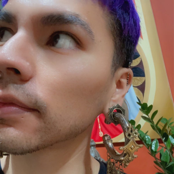 Gold, Silver, Ear Weights, 00 Gauge Earrings, Ear Hangers, Tassel ...