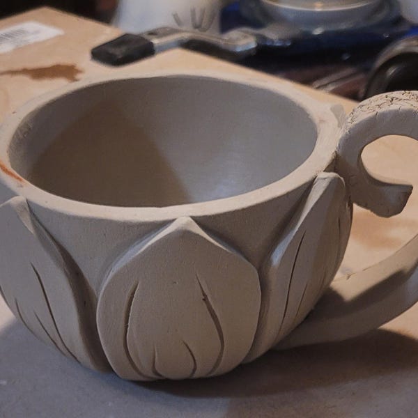 Flower Slab Mug Template PDF Pattern + Instructions, DIY Printable A4 ...