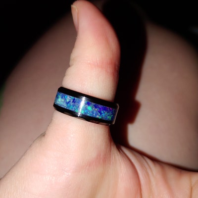 Celestial Firework Purple Blue Red Black Beautiful Ring for Men or ...
