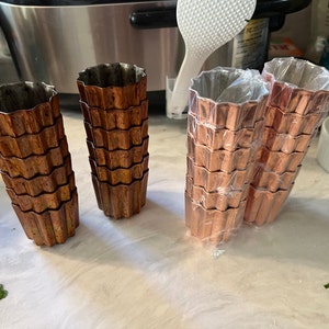 4 Copper Canele Molds Medium 1.75 Inches Set of 4 Professional Quality ...