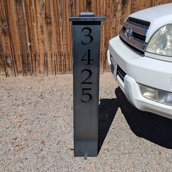 Address Column - Garden Pillar - / Steel Metal Art / Metal Decor ...