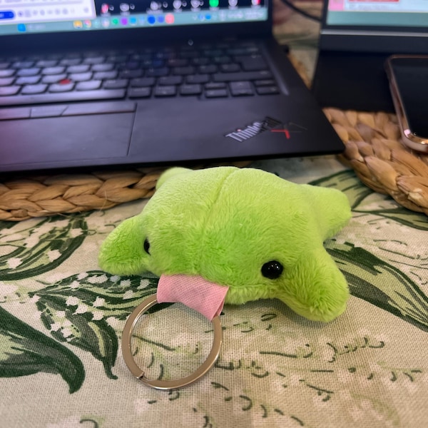 Frog Keyring Bag Charms. Soft Lightweight Plush Lime Green Keyring ...