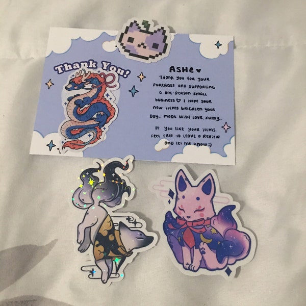 Holographic Rainbow Kitsune Stickers for Decoration - Etsy Australia