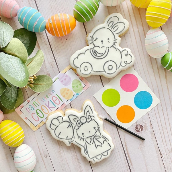 5" Paint Your Own Cookie Bag Topper, Easter Eggs Cookie Bag TOPPER, PYO ...