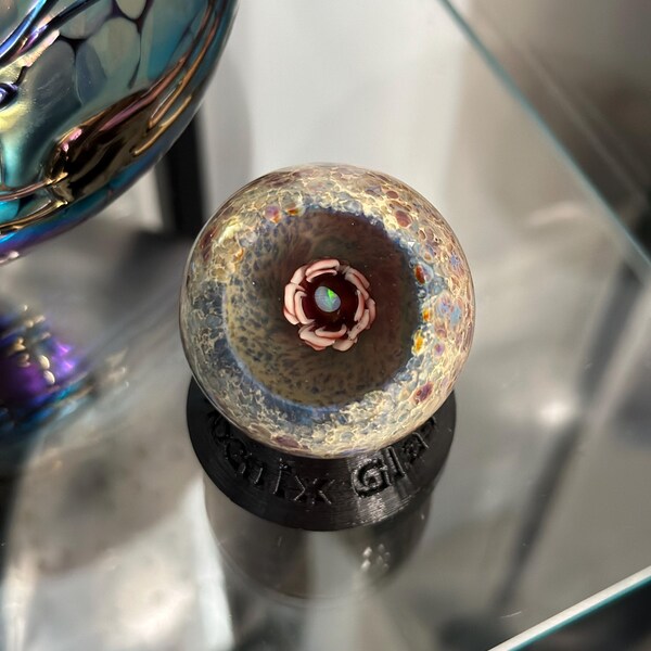 2.45”/62mm UV Reactive Space Glass Marble With Silver Stars, Opal ...