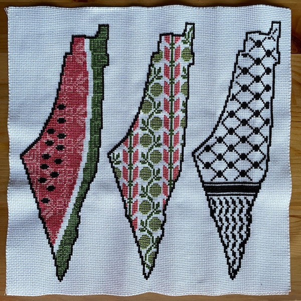Palestine Flag Tatreez Cross Stitch Pattern, Traditional Palestinian ...