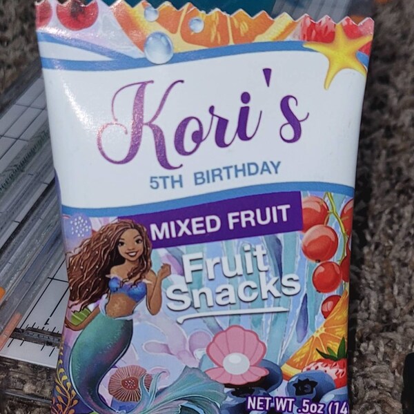 The Little Mermaid Fruit Snacks - Fruit Snacks - Little Mermaid Party ...