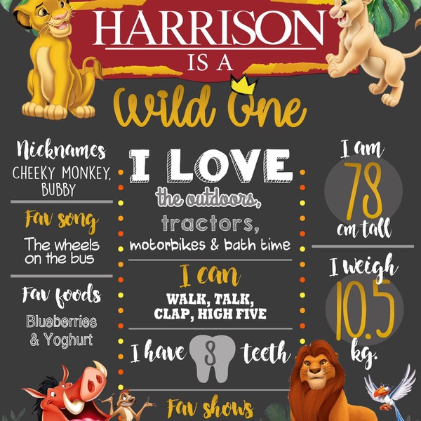 Lion King Poster, Lion King Sign, Lion King Chalkboard Poster, Lion ...
