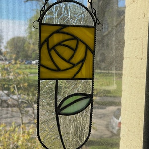 Rose Pattern Stained Glass Pattern DIY Stained Glass Pattern - Etsy