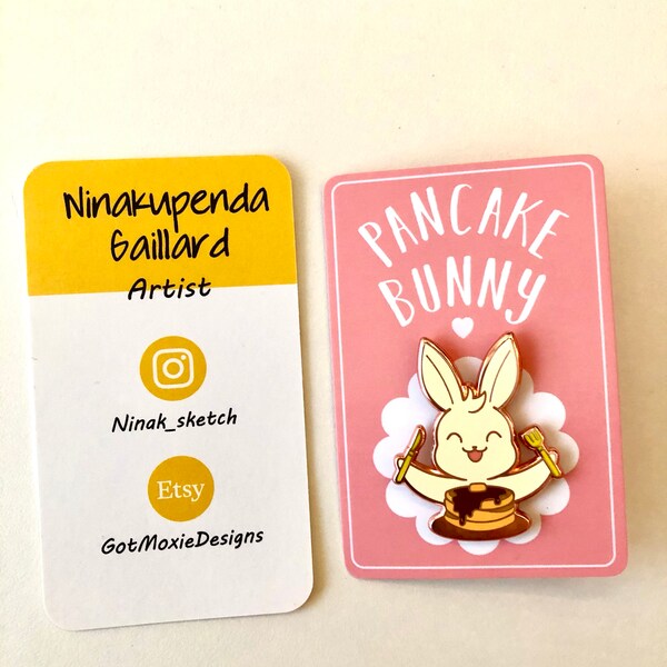 Pancake Bunny Enamel Pin - Etsy