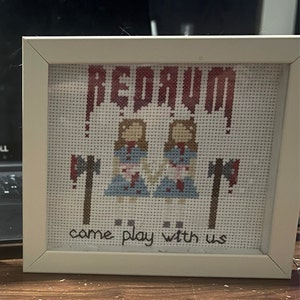 Redrum With Grady Twins Horror Cross Stitch Pattern Movie, Halloween ...