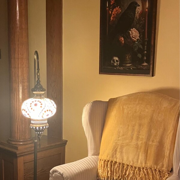 Gothic Crow, Raven, Skull, Flowers & Candles / Poster, Print, Wall Art ...