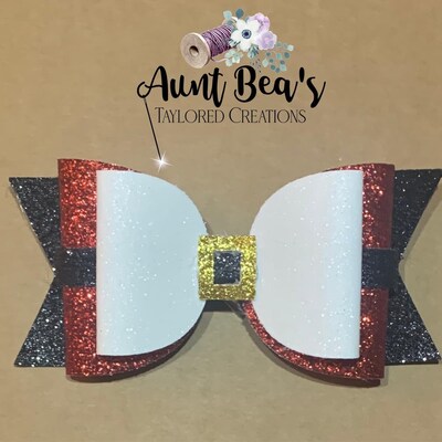 Christmas Bow Template SVG, Santa Belt Bow SVG Festive Felt Bow PDF ...