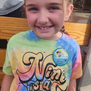 9 is Fine Shirt With Heart Accents Girl's Birthday Tie Dye Solid Color ...