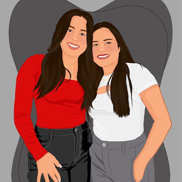 Bestie's Birthday Portrait Painting, Faceless Portrait, Personalized ...