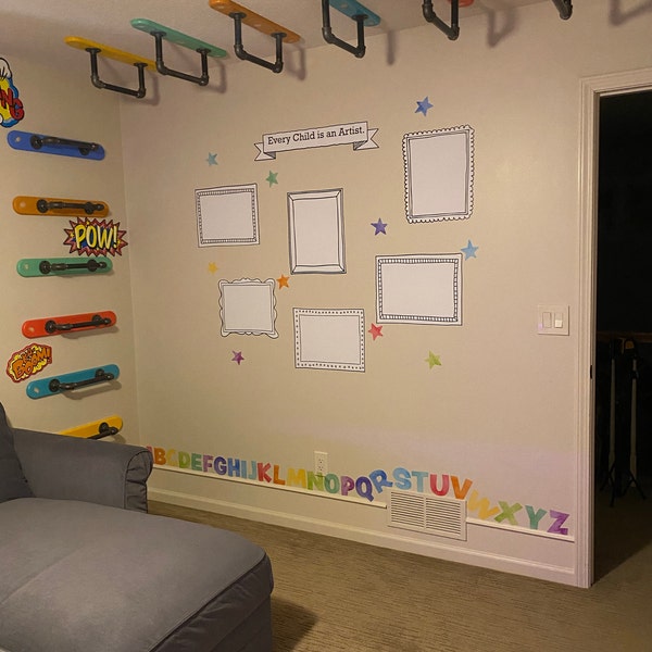Kids Art Display Frames - Photo Frames - Wall Stickers - Peel and Stick ...