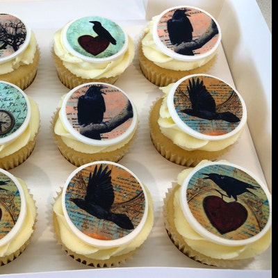 Digital Collage Sheet RAVEN IN CIRCLES 1.5 Inch Circle for - Etsy