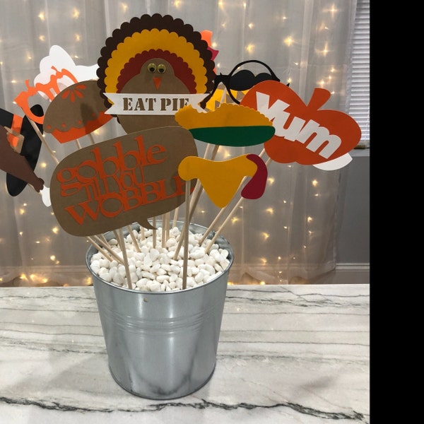 Thanksgiving Photo Props - Turkey Day Props - Set of 17 - Photobooth ...