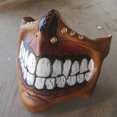 Leather Skull Half Mask PDF Template Digital Leather Pattern Skull Half ...