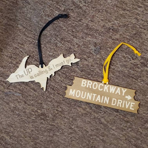 Michigan's Upper Peninsula end of Earth Road Sign Houghton MI Wood ...