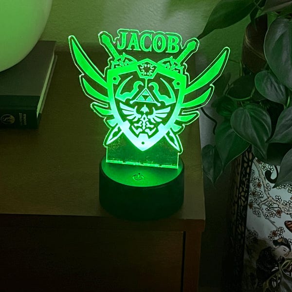 Zelda Night Light Personalized Zelda Shield Legend of Zelda Led Lamp ...