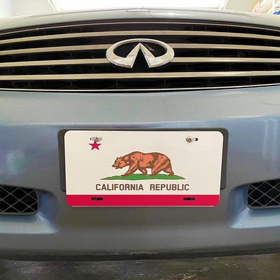California Republic Bear License Plate Tag Novelty Front Aluminum 6 ...