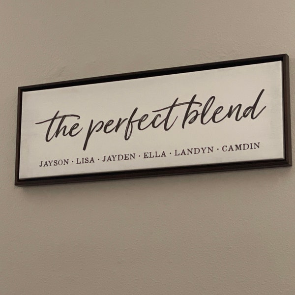 The Perfect Blend Family Signs Personalized | Perfect Blend Sign - Etsy