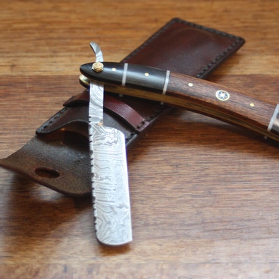 Professional Damascus Steel Straight Cut Throat Razor With - Etsy