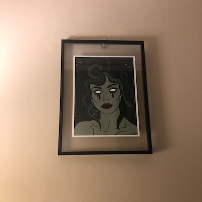 Medusa Art Print green Snake Haired Woman Greek Mythology Art Deco Art ...