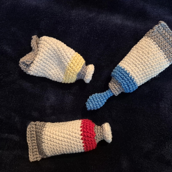 Crochet Paint Tube & Paintbrush Amigurumi Pattern (digital PDF) - Etsy