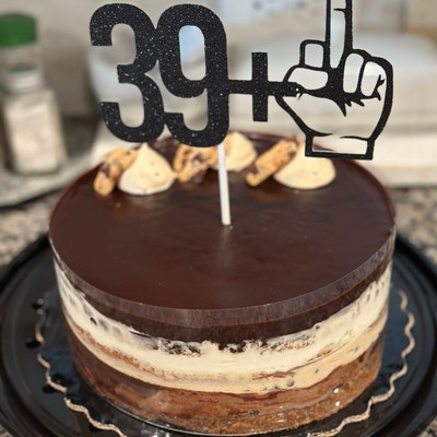 39 1 Cake Topper, Funny 40th Birthday Cake Topper, Middle Finger Topper ...