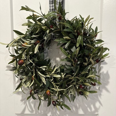 Olive Branch Wreath for Front Door, Summer Wreath, Olive Leaf Wreath ...