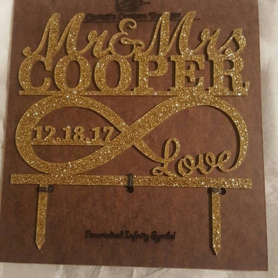 Glitter Infinity Symbol W/ Love Mr and Mrs Personalized - Etsy
